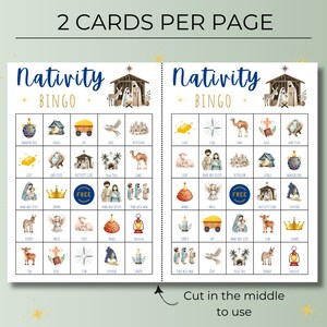 Nativity Bingo Cards, Christmas Bingo Game, Kids Christmas Party ...