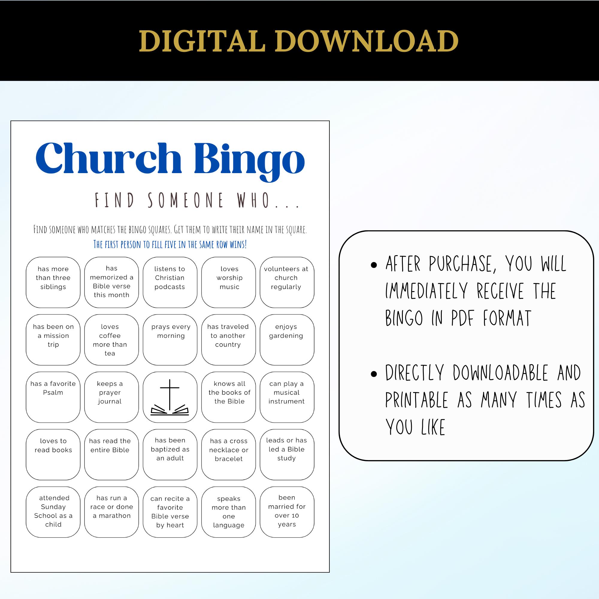 Find Someone Bingo for Youth Group, Editable and Printable Christian ...