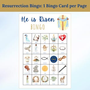 Resurrection Bingo Cards, Printable Easter Bingo, Christian Family Game ...