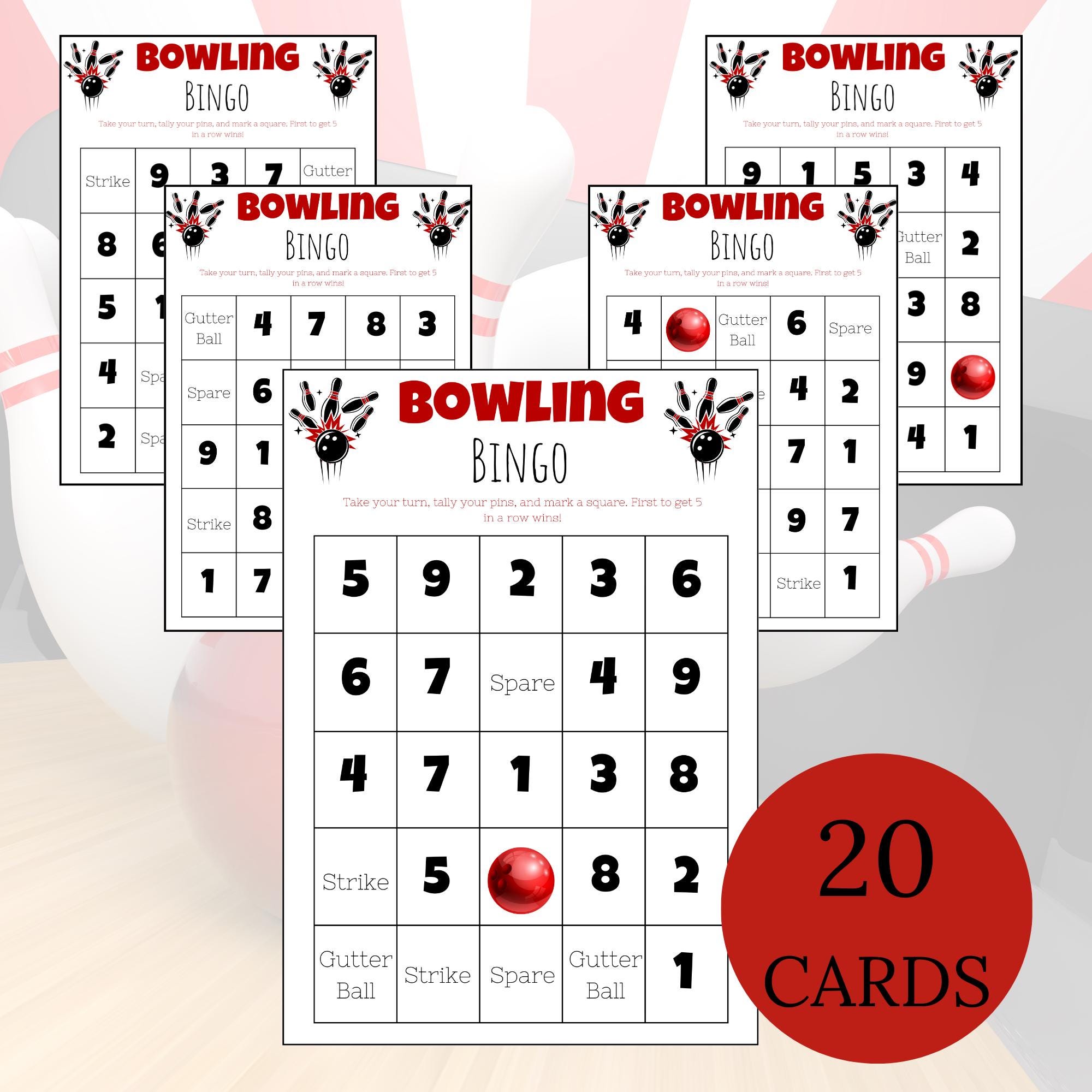 Bowling Bingo Cards, Fun Printable Game for Kids, Perfect for Bowling ...