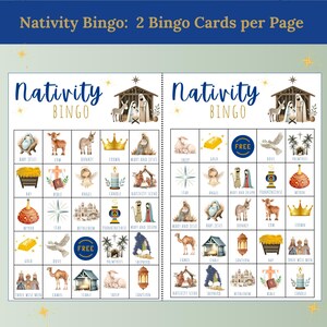 Nativity Bingo Game – 30 Printable Cards, Perfect for Church, Bible ...