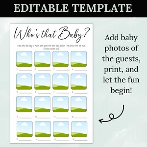Who's That Baby Photo Game, Printable Guess Who Baby Shower Game ...