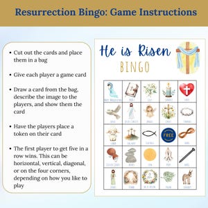 Resurrection Bingo Cards, Printable Easter Bingo, Christian Family Game ...
