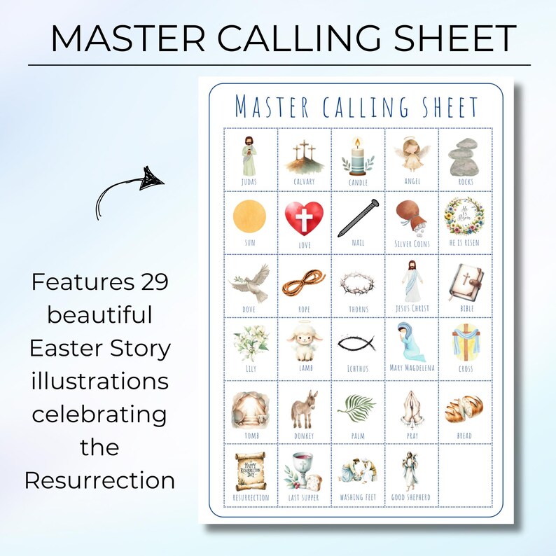 Easter Story Bingo, 30 Printable Religious Biblegame, Holy Week ...