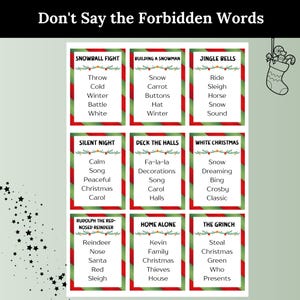 Christmas Taboo Game, Printable Games, Fun Family Christmas Games ...