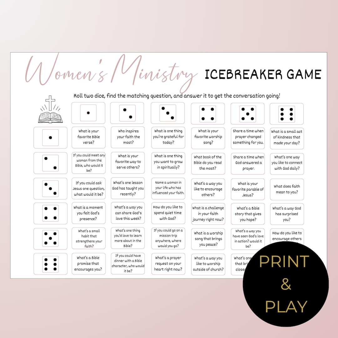 Womens Ministry Icebreaker Game, Fun Printable for Bible Study, Womens ...