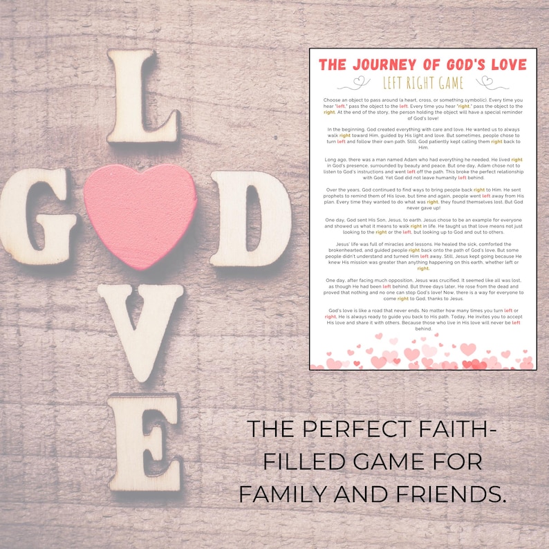 Left Right Valentine Game, Christian Activity, Fun Church Gift Exchange ...