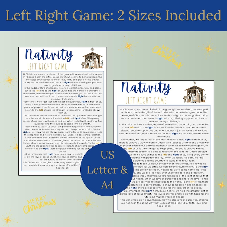 Nativity Left Right Game - Fun Bible Games, Church Games, Left Right ...