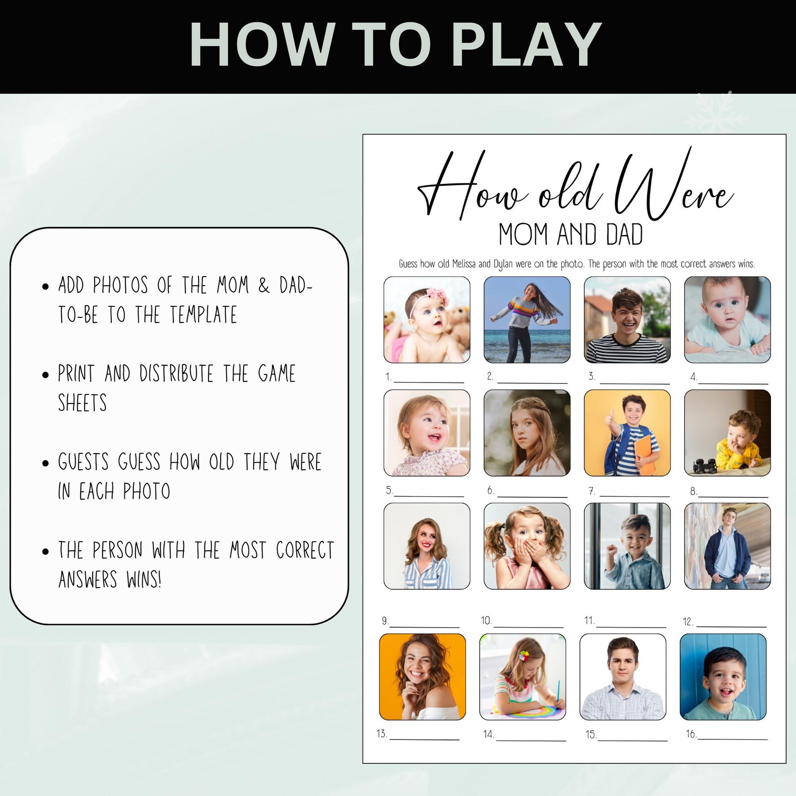 Baby Picture Guessing Game Template, Printable Guess Who Baby Shower ...