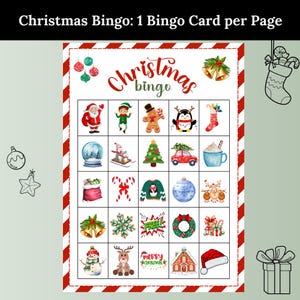 Christmas Bingo, Printable Fun Christmas Party Game, Xmas Family Games ...