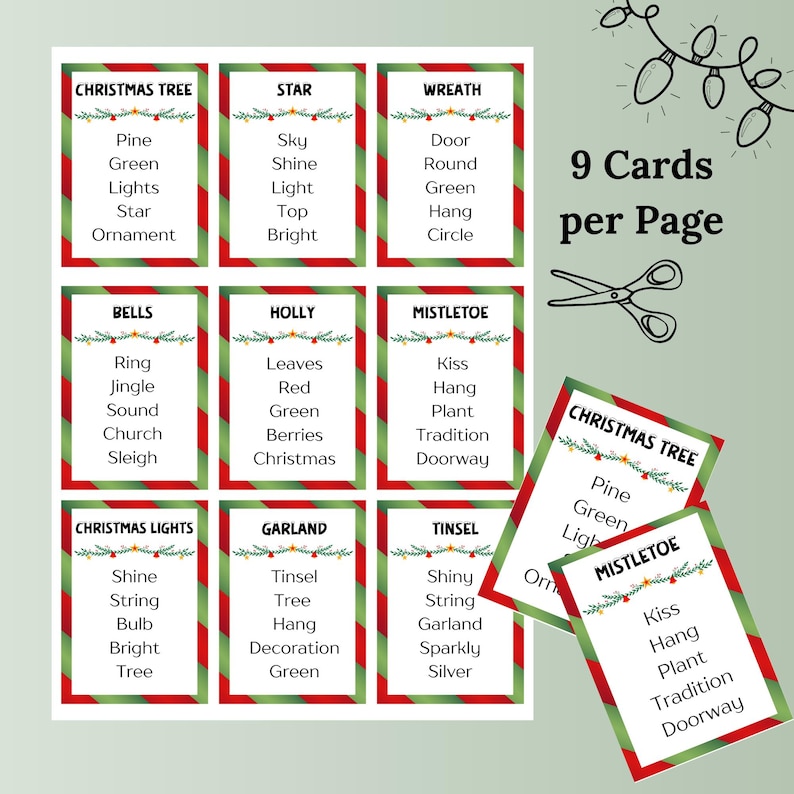 Christmas Taboo Game, Printable Games, Fun Family Christmas Games ...