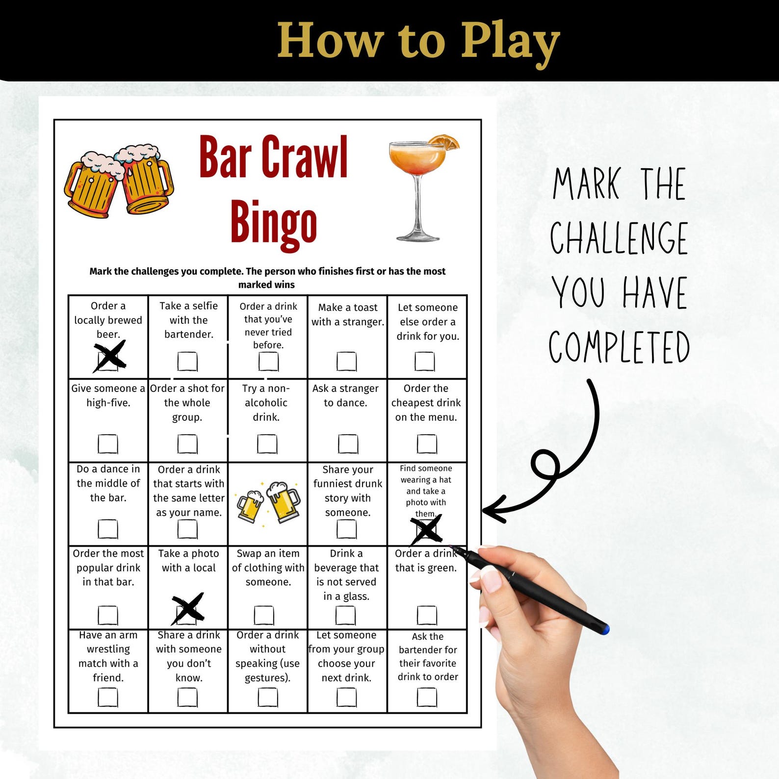 Bar Crawl Bingo – Editable Pub Crawl Bingo Game, Fun Bar Crawl ...