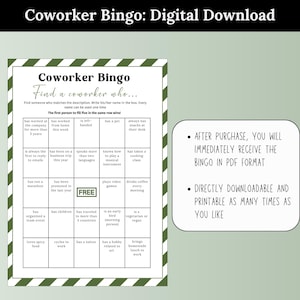 Coworker Bingo – Editable Employee Bingo Game, Getting to Know You ...