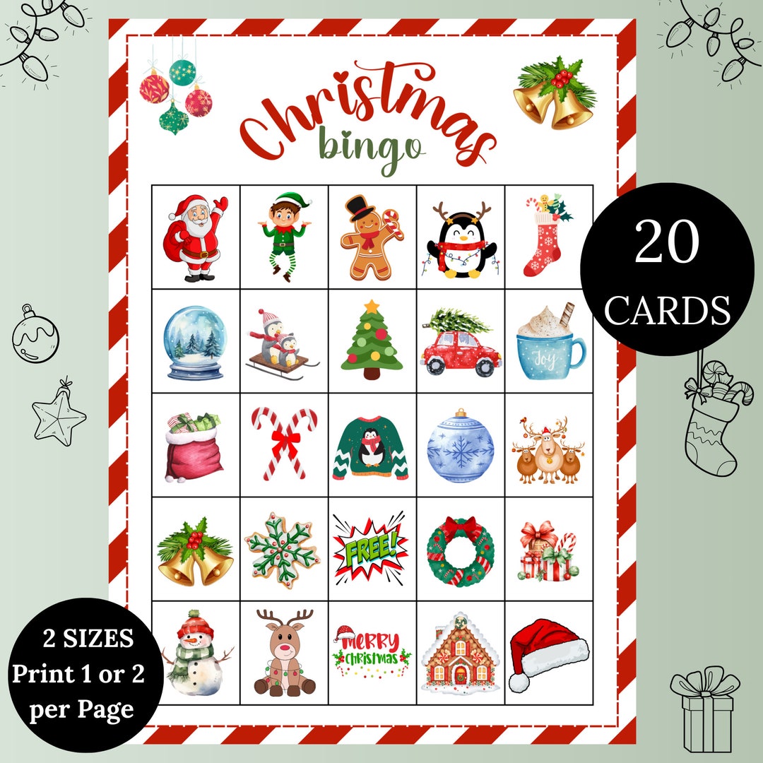 Christmas Bingo, Printable Fun Christmas Party Game, Xmas Family Games ...