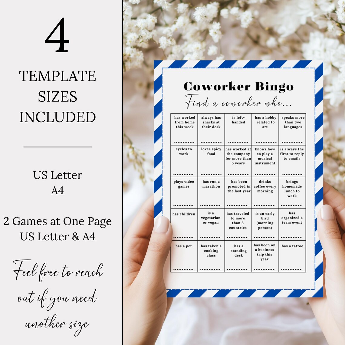 Coworker Bingo, Office Bingo Game, Team Building Networking Activity ...