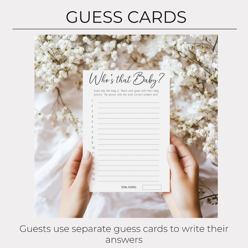 Who's That Baby Photo Game, Editable Printable Guess Who Baby Shower ...