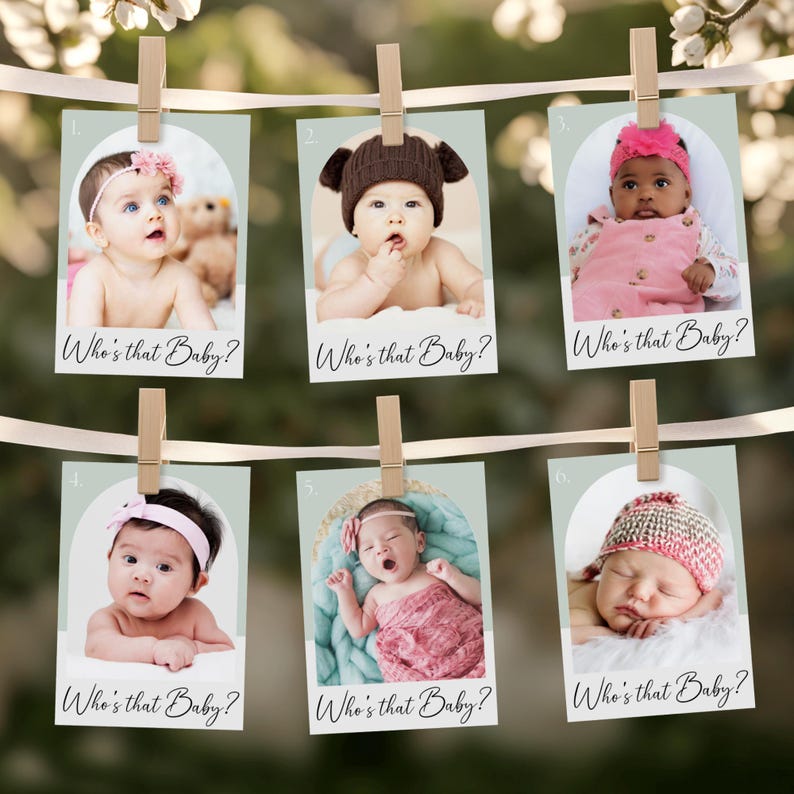 Who's That Baby Photo Game, Editable Printable Guess Who Baby Shower ...