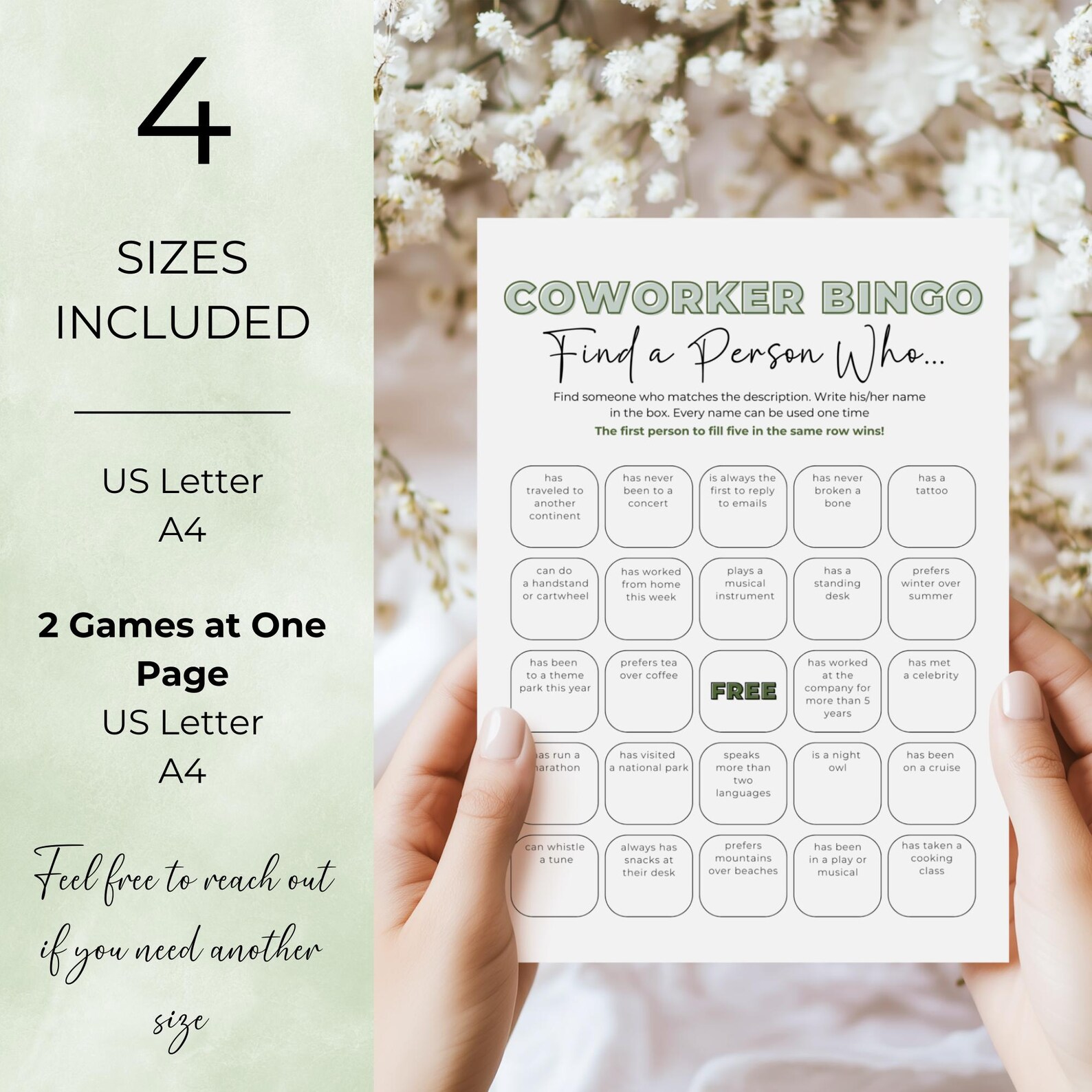 Coworker Bingo Printable, Team Building Game, Fun Office Activity ...