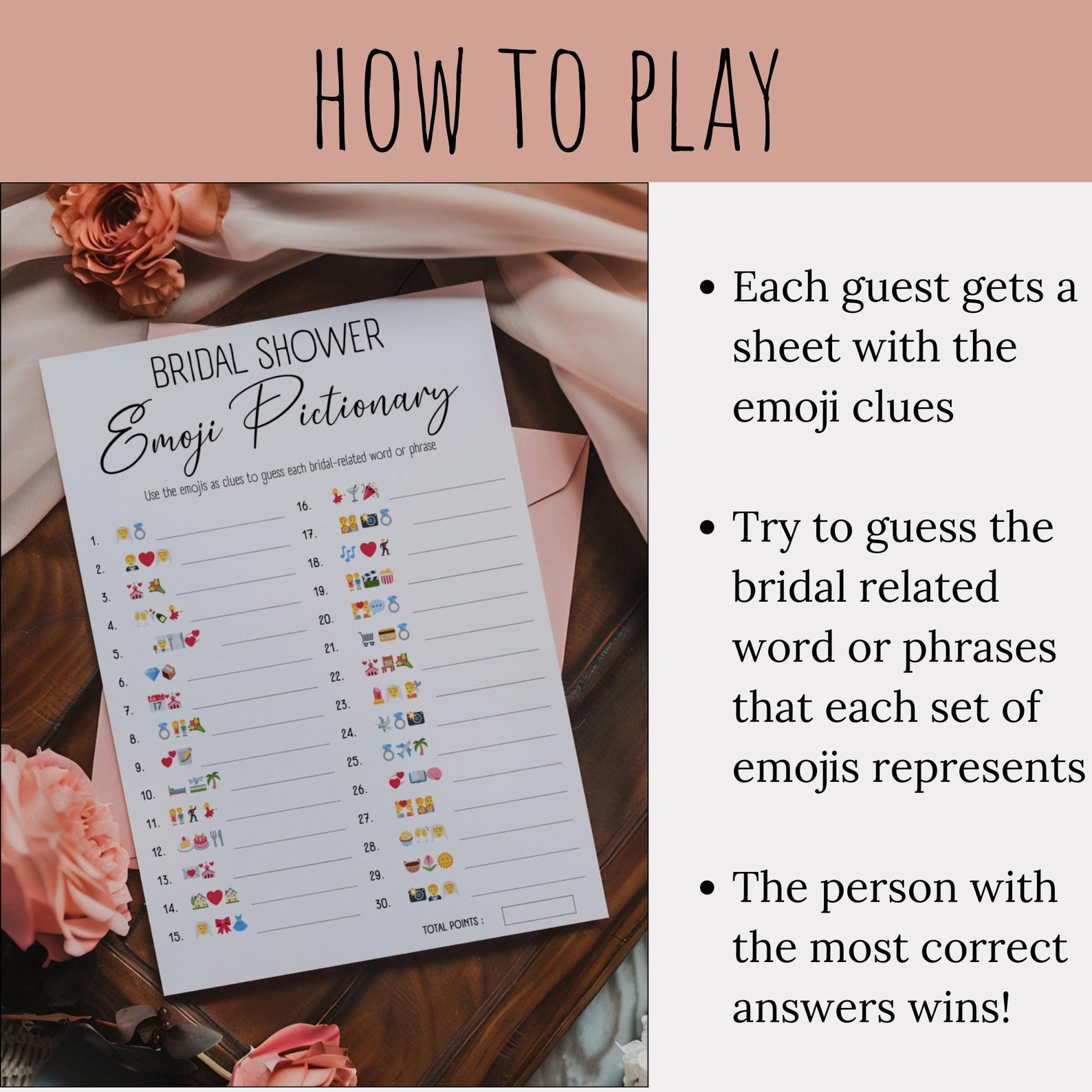 Bridal Emoji Pictionary Game, Fun Bridal Shower Printable, Wedding ...