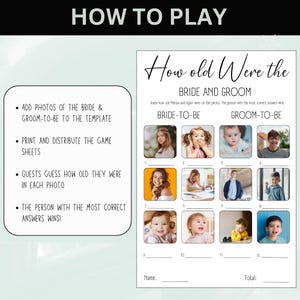 How Old Were the Bride and Groom Photo Guessing Game, Printable Bridal ...