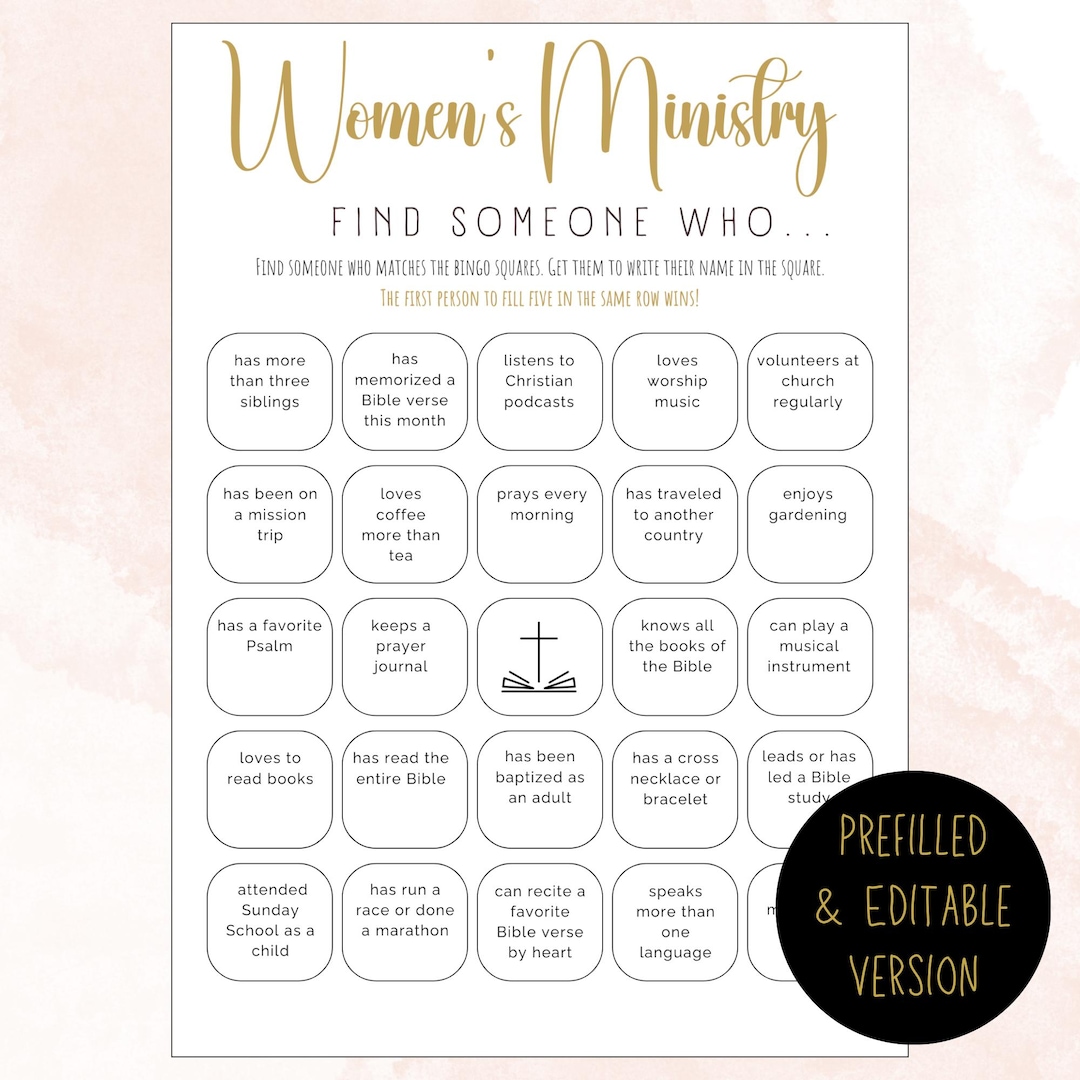 Women's Ministry Get to Know You Icebreaker Questions, Editable and ...