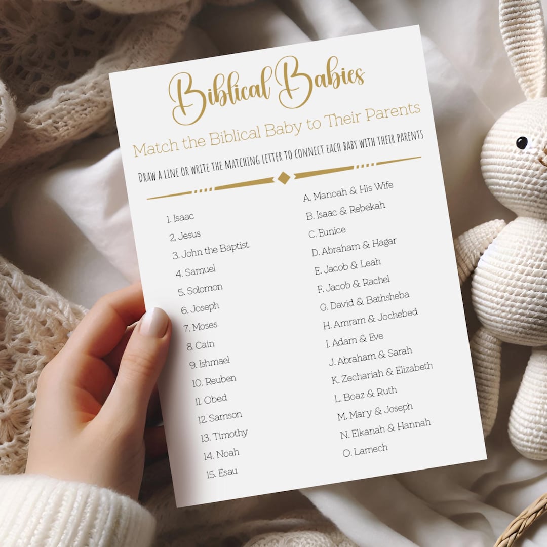 Biblical Baby Shower Games, Fun Printable Trivia Activities for ...