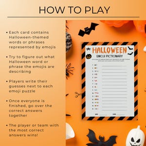 Halloween Emoji Game Printable, Fun Halloween Party Game for Kids ...