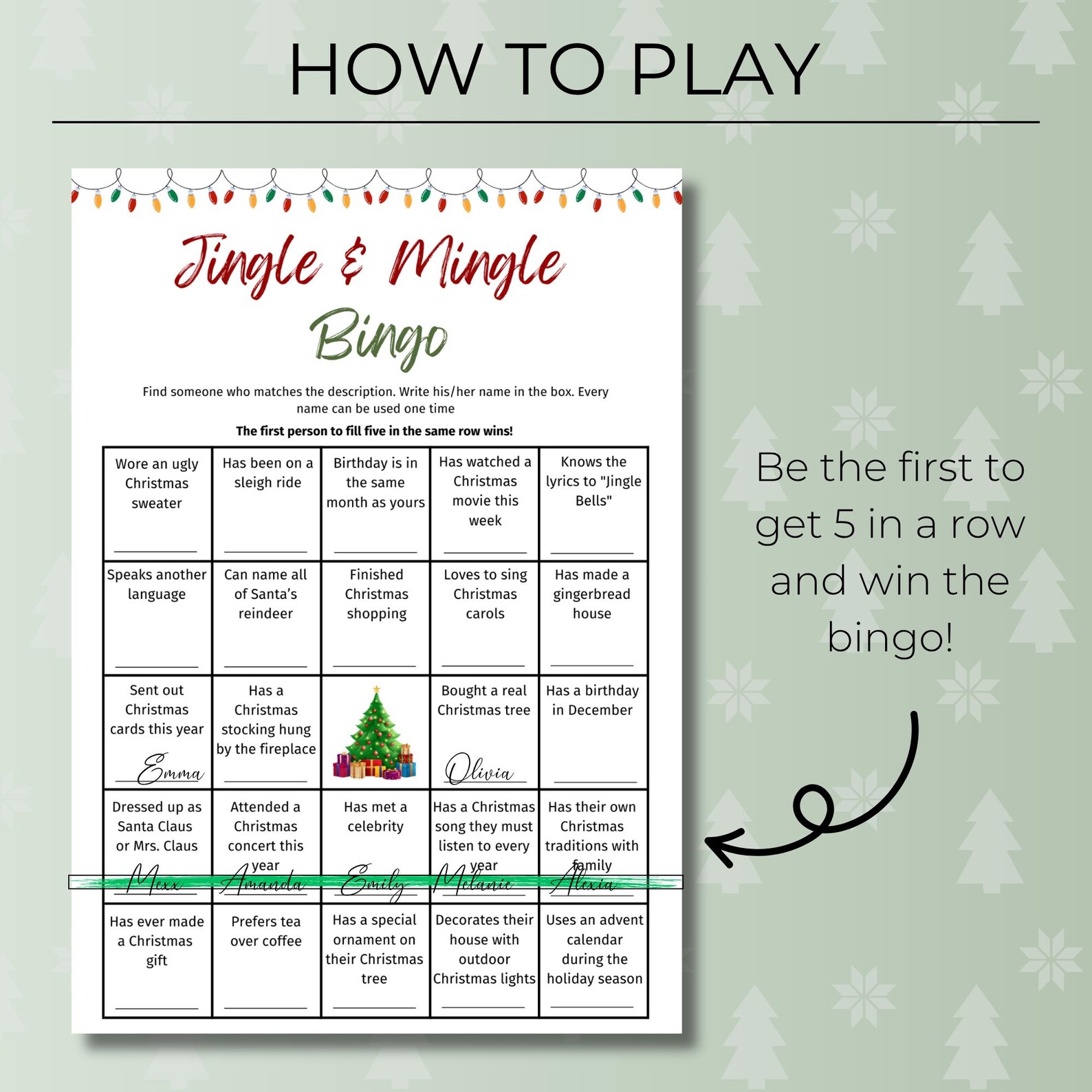 Editable Jingle Mingle Bingo, Find Someone Who Ice Breaker Game, Mix ...
