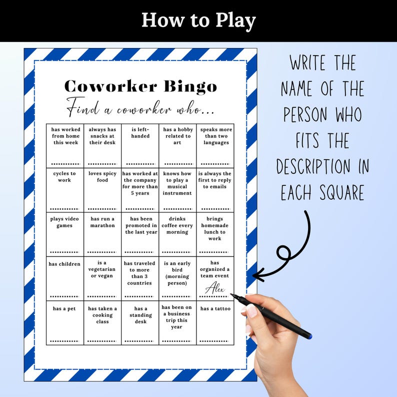 Coworker Bingo, Get to Know You, Employee Bingo, Ice Breaker Bingo ...