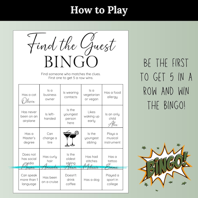 Getting to Know You Bingo - Printable Ice Breaker Game, Mix and Mingle ...
