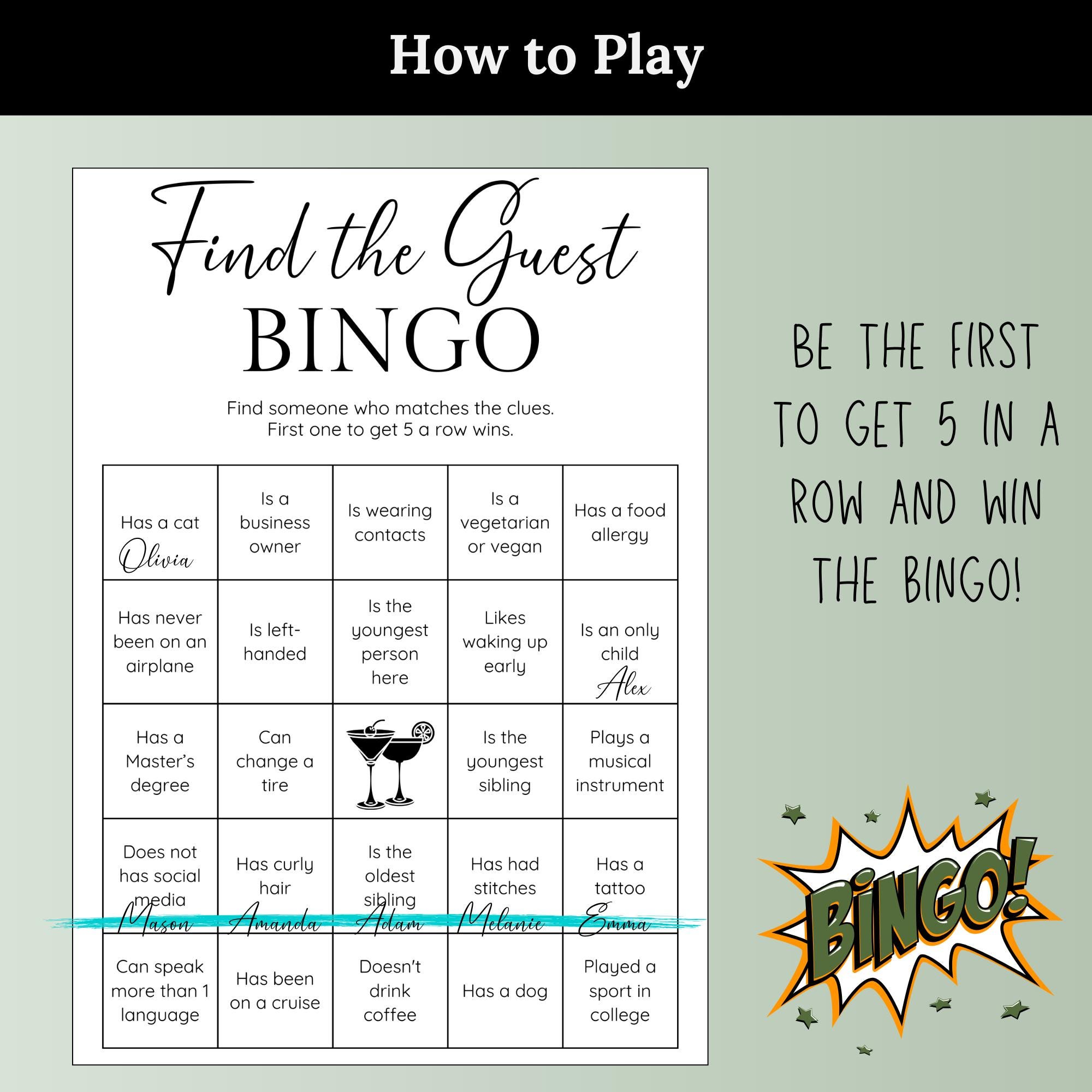 Getting to Know You Bingo - Printable Ice Breaker Game, Mix and Mingle ...