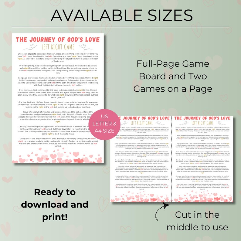 Left Right Valentine Game, Christian Activity, Fun Church Gift Exchange ...