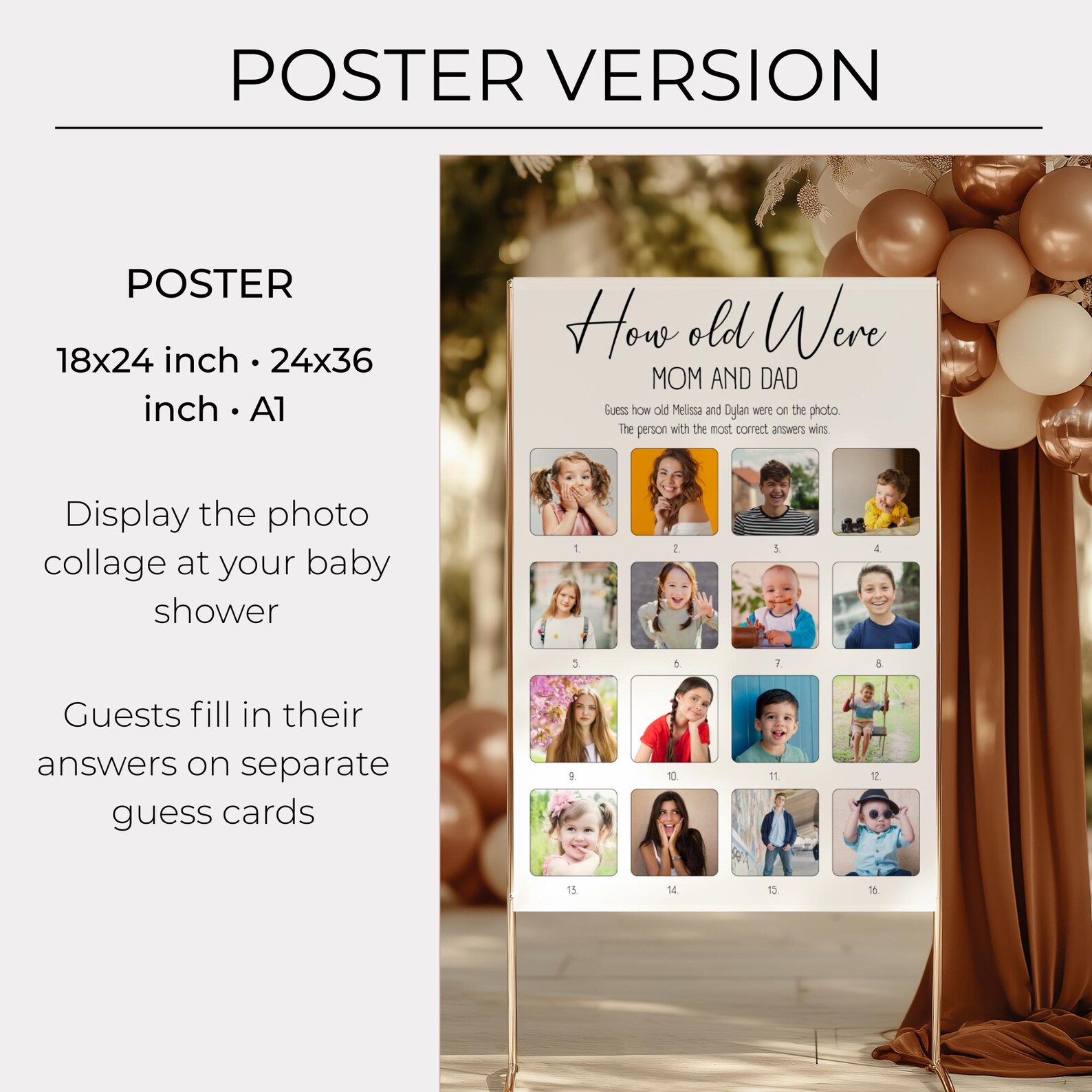Baby Picture Guessing Game Printable, Editable How Old Were They ...