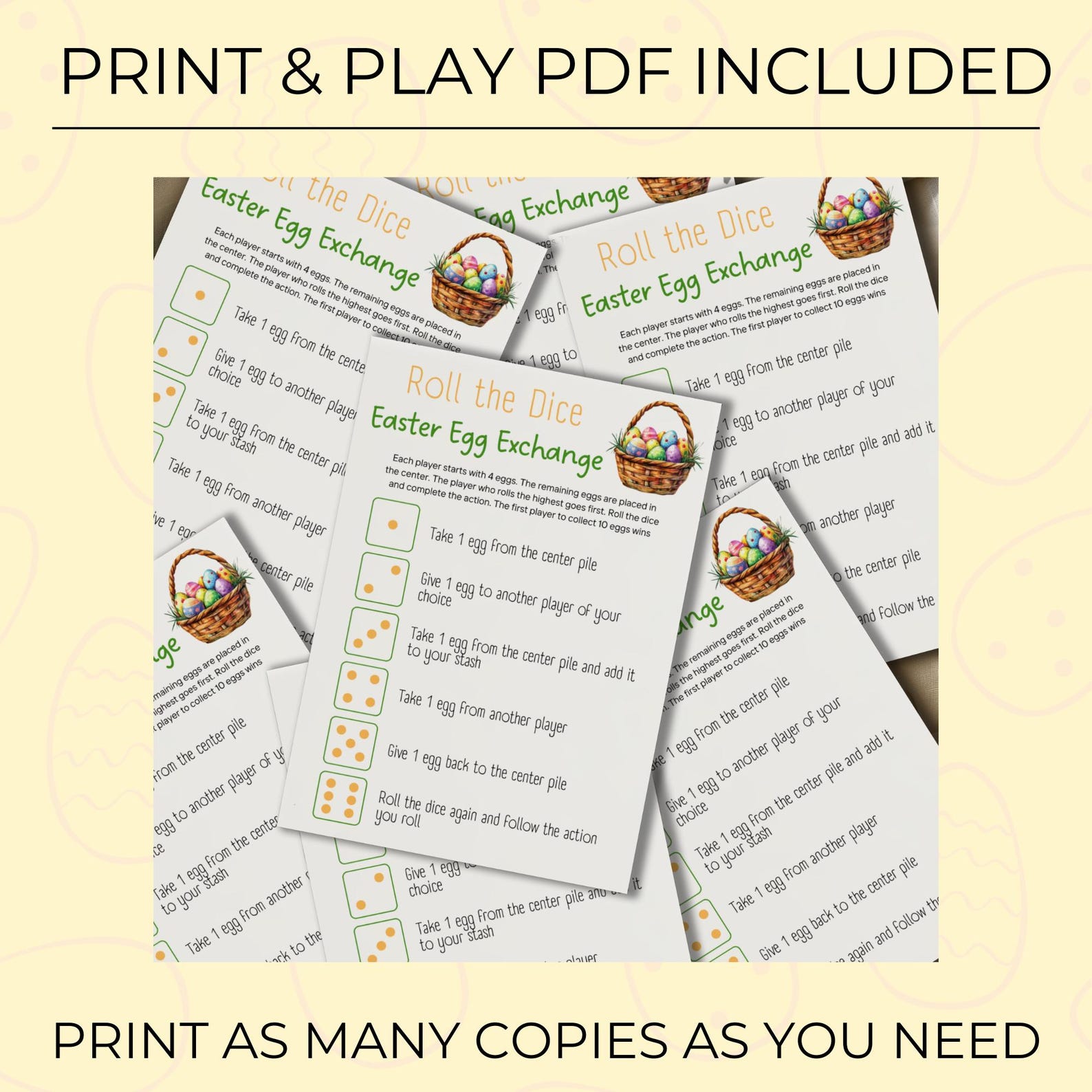 Easter Egg Exchange Game, Printable & Editable Dice Activity, Classroom ...