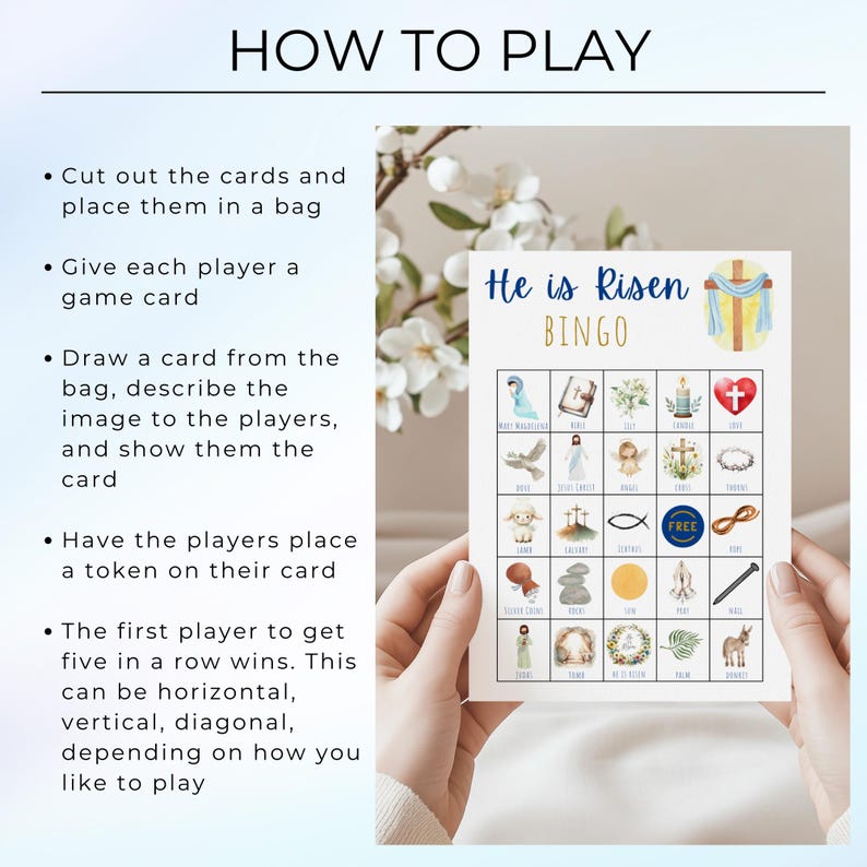 Resurrection Bingo Printable, 20 Easter Bible Bingo Cards, Christian ...
