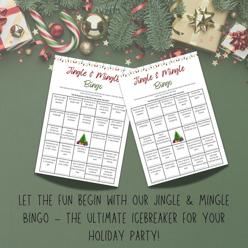Editable Jingle Mingle Bingo, Find Someone Who Ice Breaker Game, Mix ...