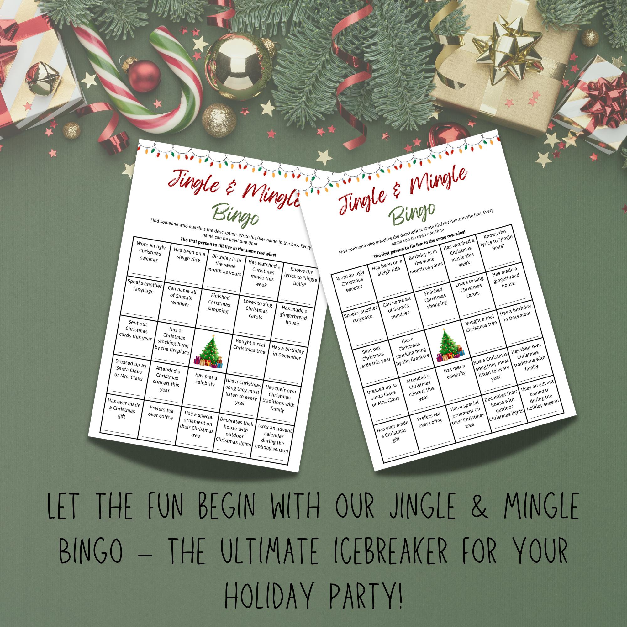 Editable Jingle Mingle Bingo, Find Someone Who Ice Breaker Game, Mix ...