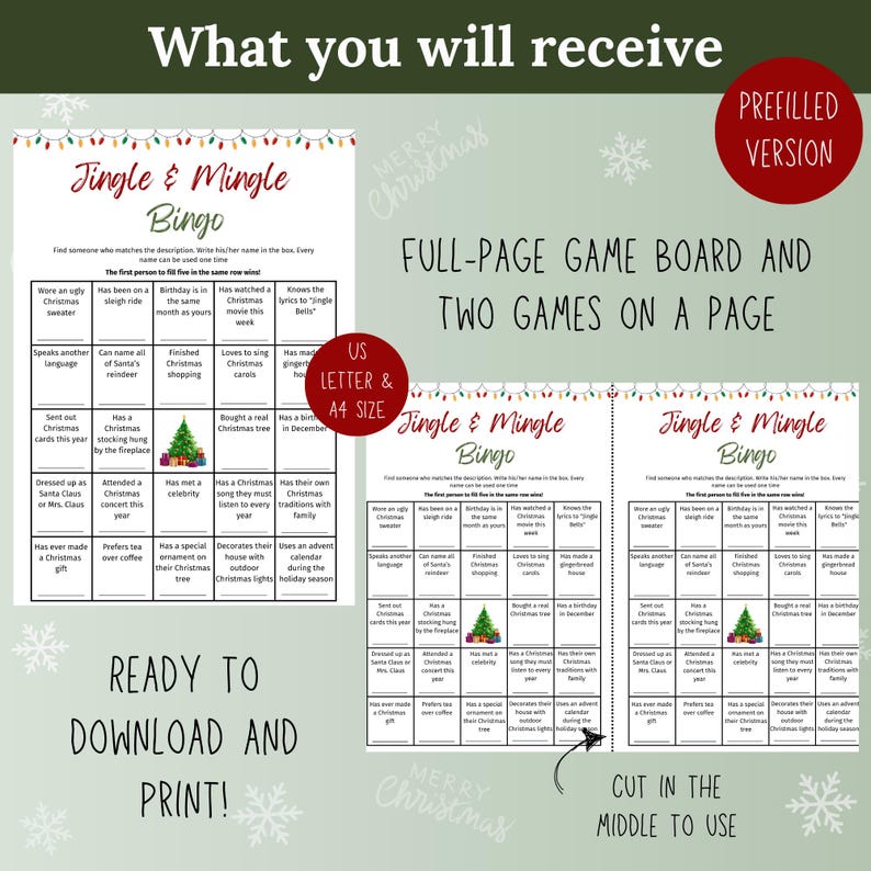 Editable Jingle Mingle Bingo, Find Someone Who Ice Breaker Game, Mix ...