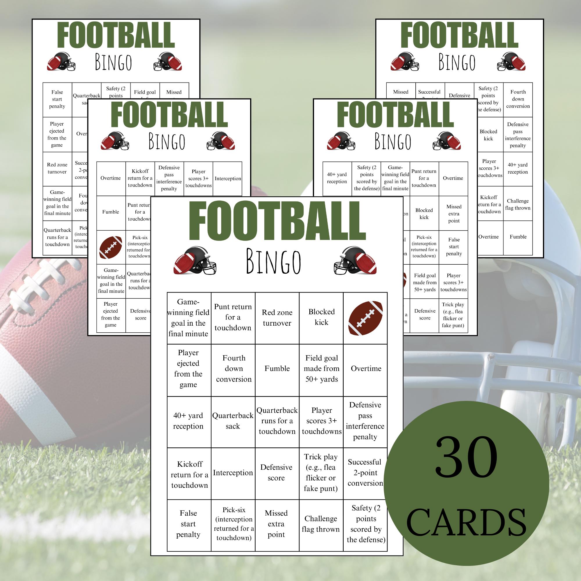 Football Watch Party Bingo Cards, Digital Download, Fun for College ...