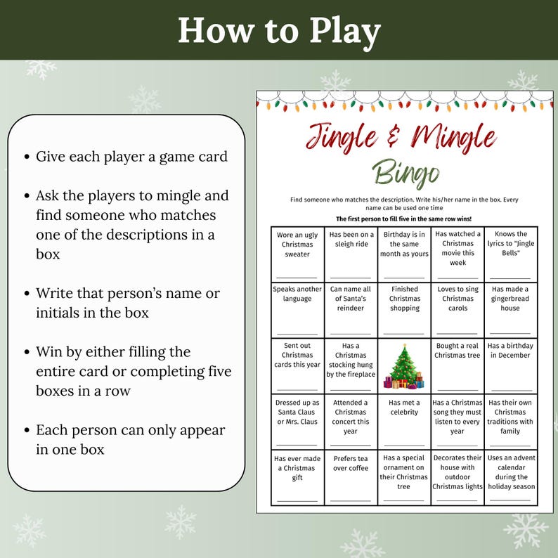 Editable Jingle Mingle Bingo, Find Someone Who Ice Breaker Game, Mix ...