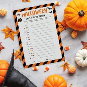 Halloween Emoji Game Printable, Fun Halloween Party Game for Kids ...