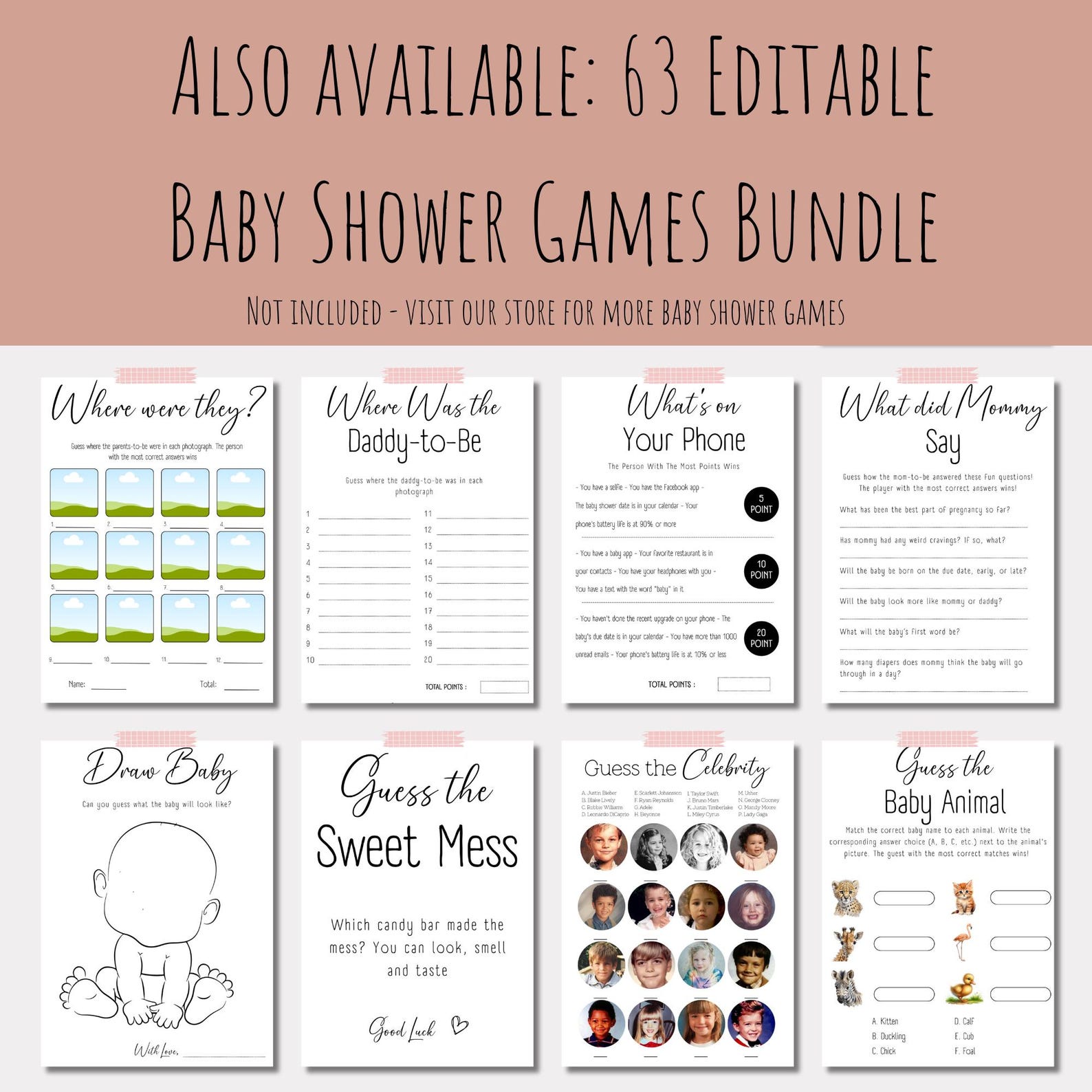 Who's That Baby Photo Game, Printable Guess Who Baby Shower Game ...