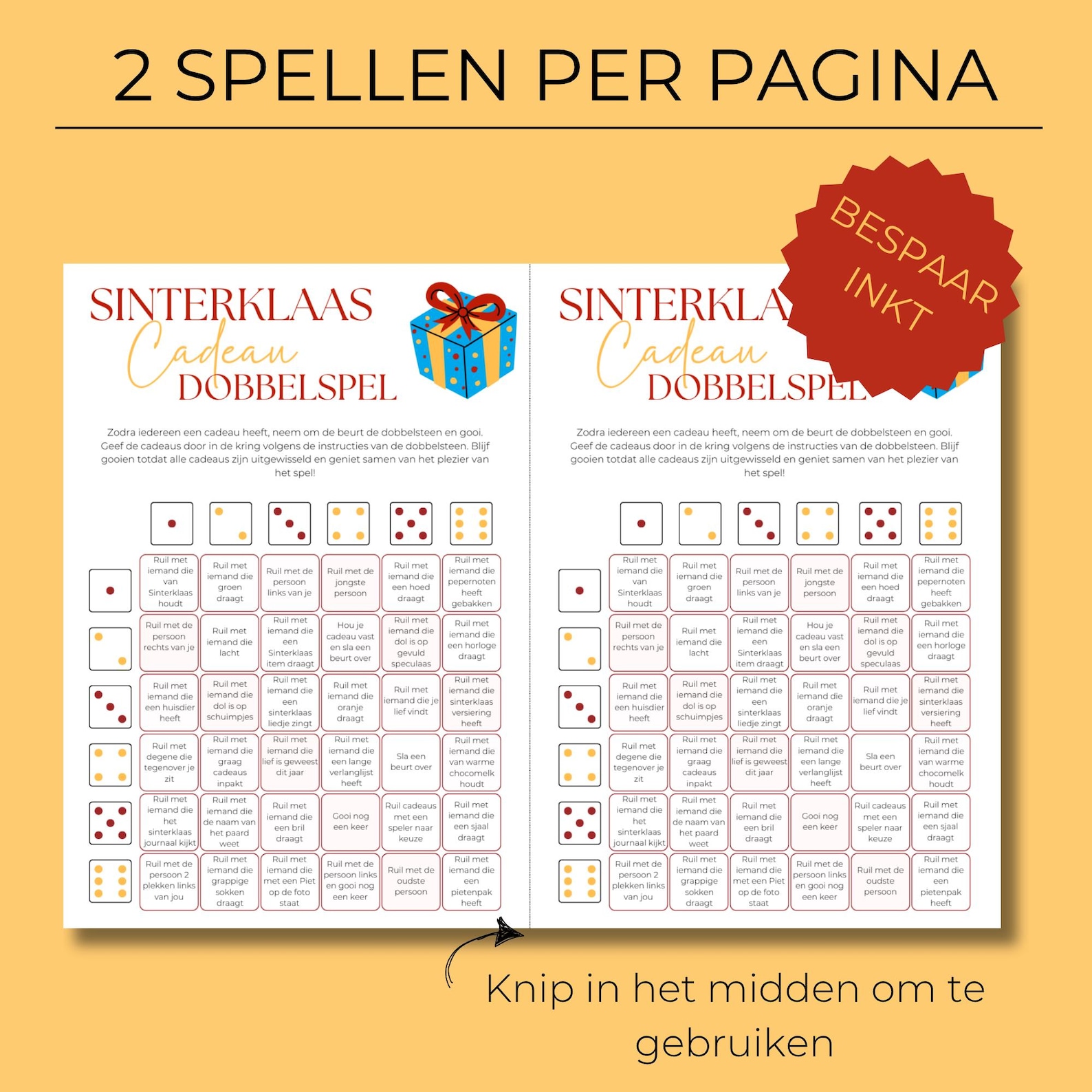 Sinterklaas Gift Exchange Dice Game, Sinterklaas Games for Children ...