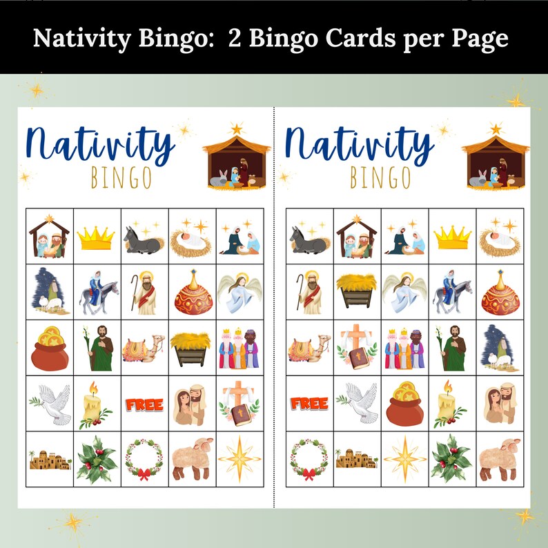 Nativity Bingo Printable, Christian Christmas Game, Fun Bible Activity ...