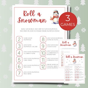 Build a Snowman Game Printable, Fun Christmas Dice Activity for Kids ...