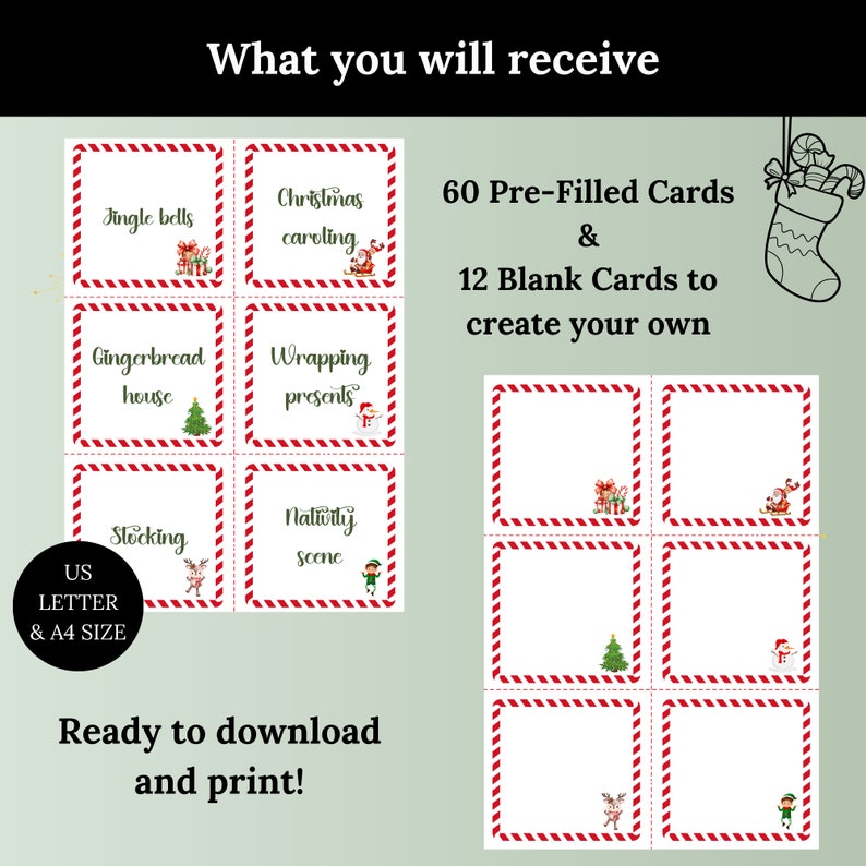 Christmas Charades, Printable Games, Christmas Pictionary, Fun ...