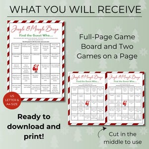 Christmas Jingle and Mingle Bingo, Family Reunion Game, Getting to Know ...