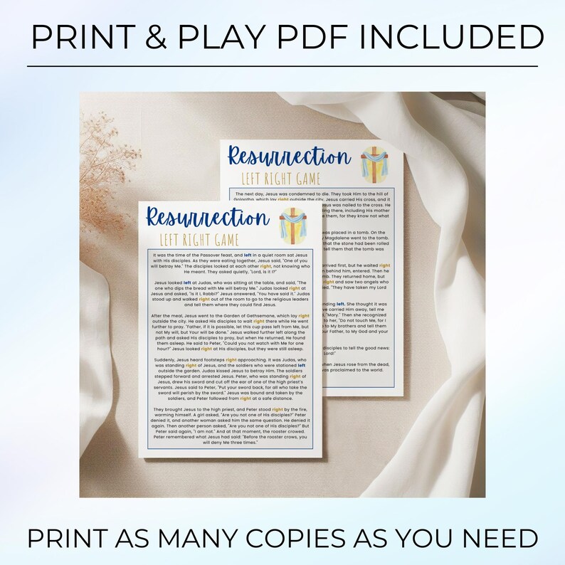Left Right Easter Game, Printable Bible Activity, Fun Family ...