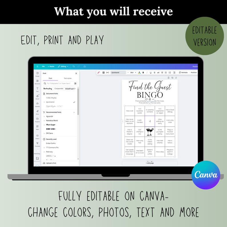 Get to Know You Bingo - Editable & Printable Ice Breaker, Mix and ...