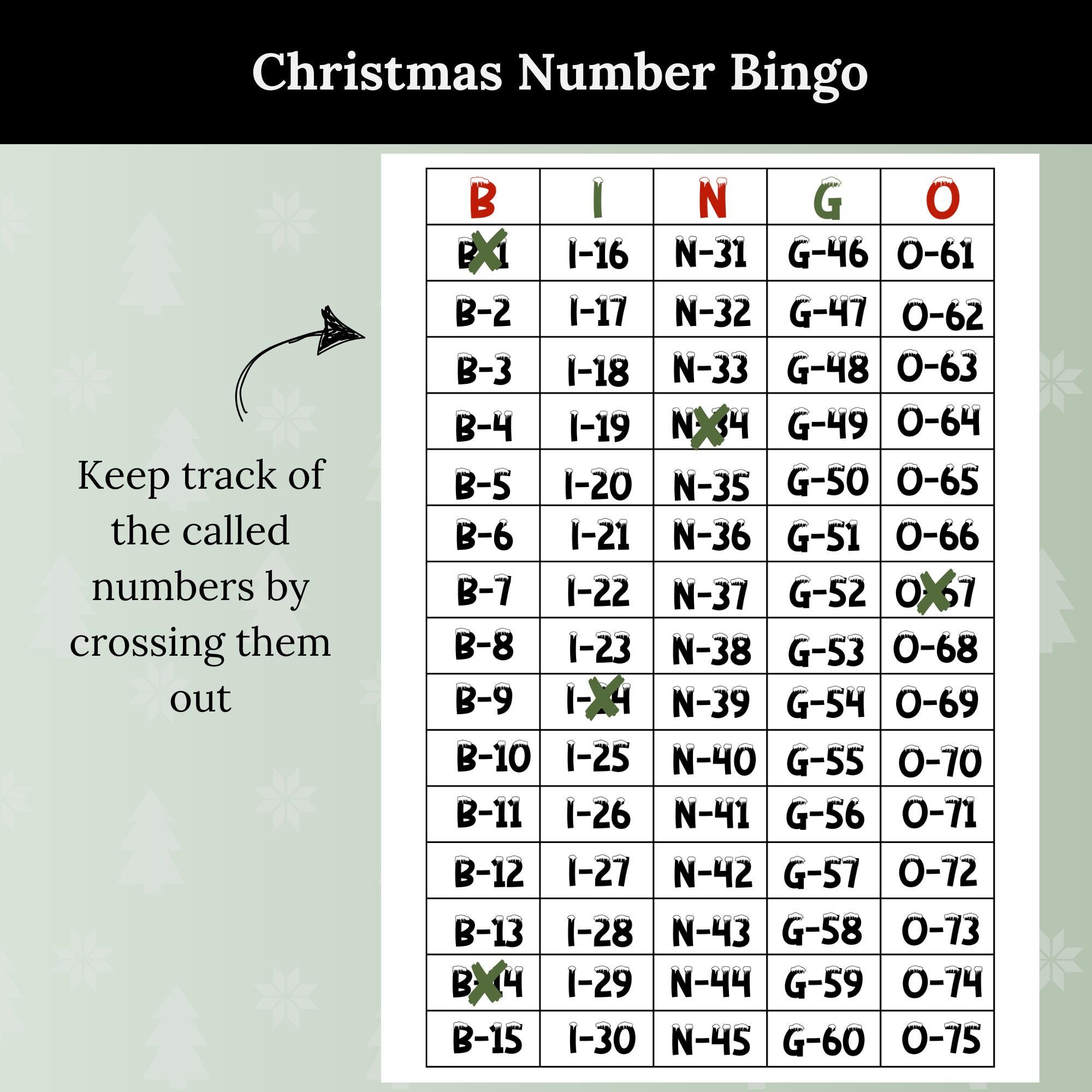 Christmas Number Bingo - 50 Christmas Bingo Cards, Fun Christmas Games ...